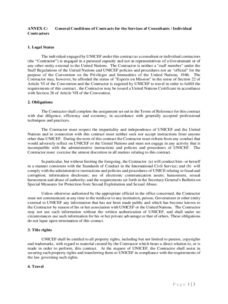 Fillable Online Annex C - T&C for Consultants.pdf Fax Email Print ...