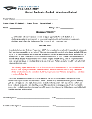 Fillable Online Student Academic , Conduct ,Attendance Contract.docx ...