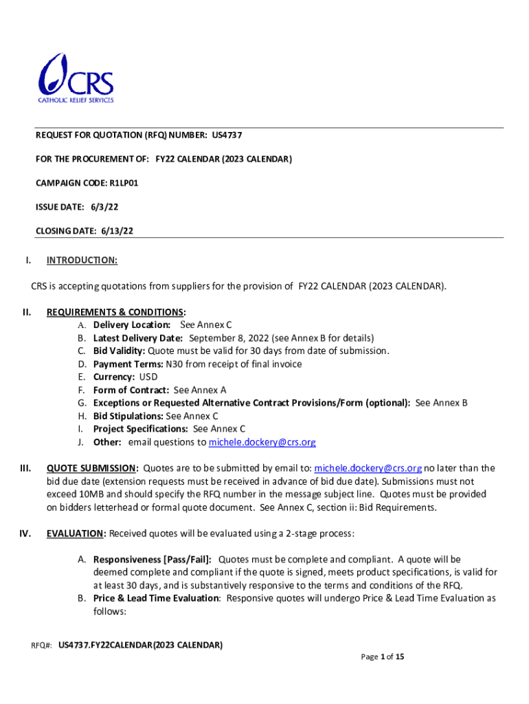 Fillable Online request for quotation (rfq) number: us4737 Fax Email ...