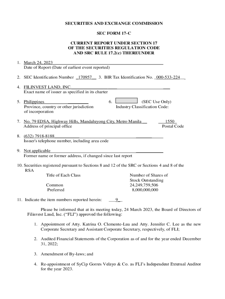 Fillable Online 17C Response to SEC on News Article regarding Maynilad ...