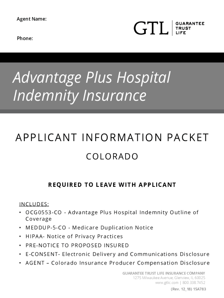 Fillable Online Application for: Advantage PlusA Hospital Confinement Fax Email Print - pdfFiller