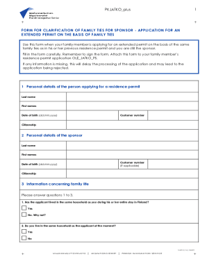 Fillable Online FORM FOR CLARIFICATION OF FAMILY TIES FOR SPONSOR ...