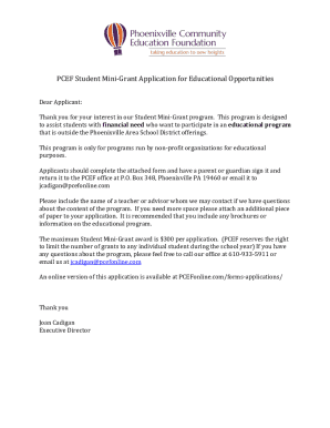 Fillable Online Student Mini Grant Application.docx Fax Email Print - pdfFiller