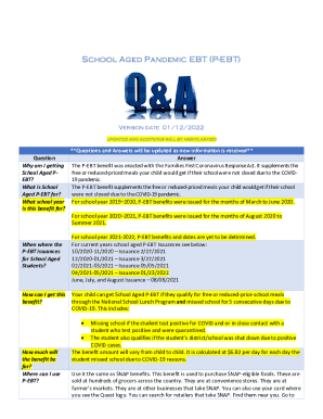 Fillable Online School Aged Pandemic EBT (P-EBT) Fax Email Print ...