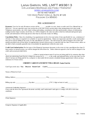 Fillable Online Credit Card Fee Agreement Fax Email Print - pdfFiller