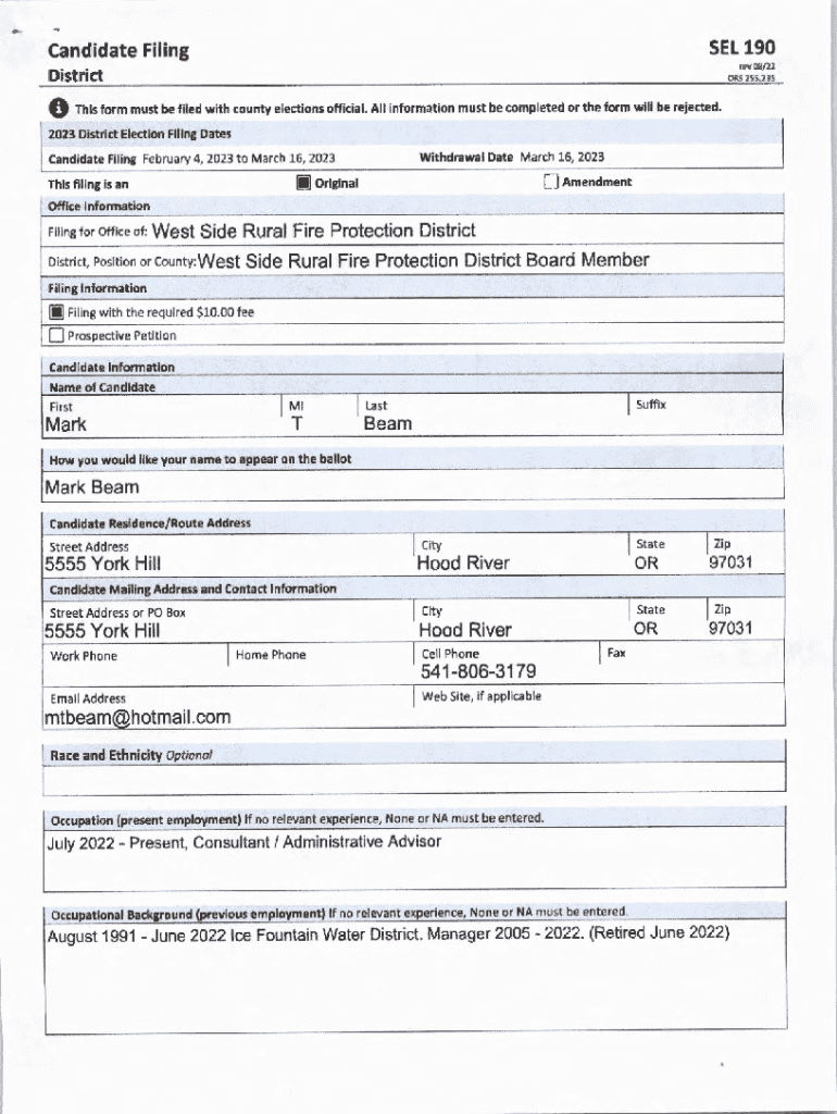 Fillable Online SEL 190 T Fax Email Print - pdfFiller