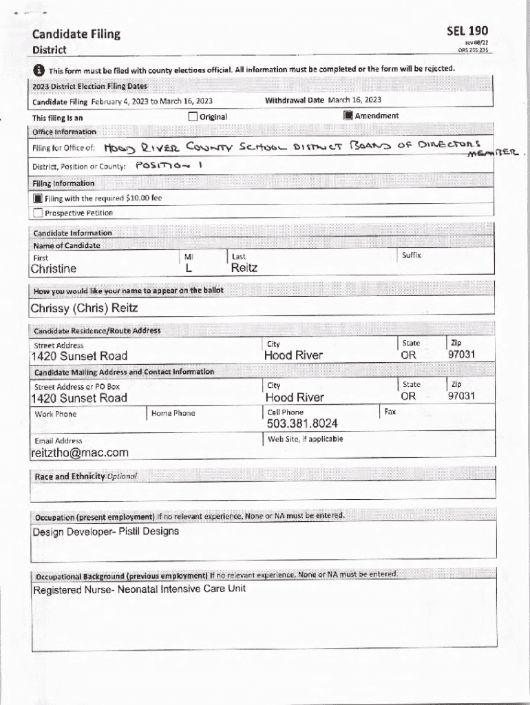 Fillable Online rev 0S/22 Fax Email Print - pdfFiller