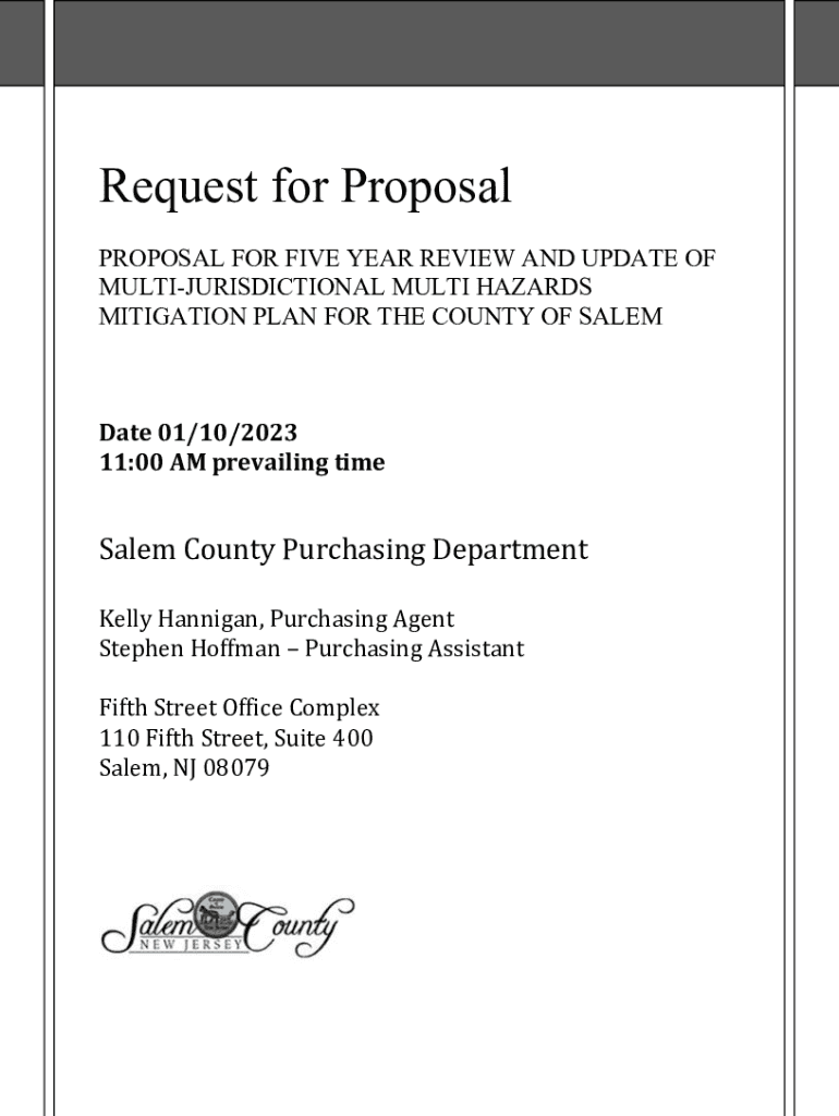 Fillable Online Request for Proposals Hazard Mitigation Plan Update Fax ...