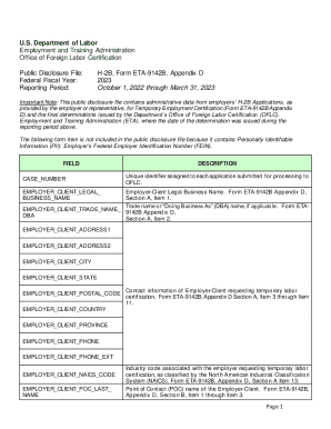 Fillable Online Public Disclosure File: H-2B, Form ETA-9142B ... Fax ...