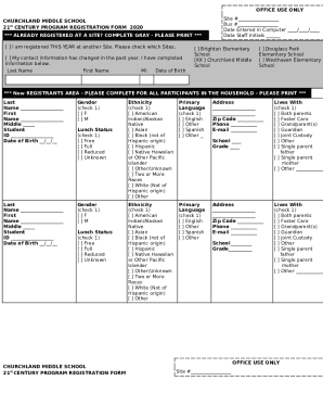 21st Century Community Learning Centers Student ... Doc Template ...