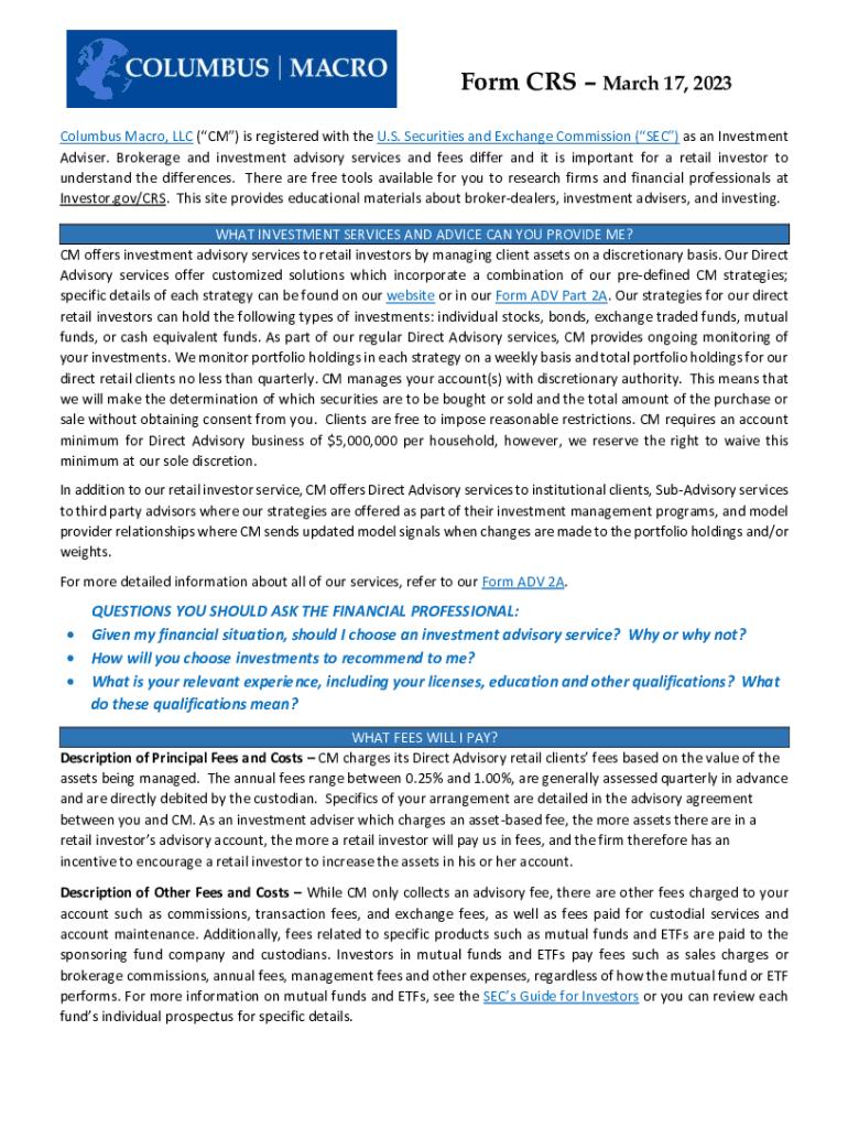 Fillable Online Form CRS March 17, 2023 Fax Email Print - pdfFiller