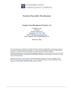 Fillable Online Part 2A of Form ADV: Firm Brochure Congress Asset ... Fax Email Print - pdfFiller