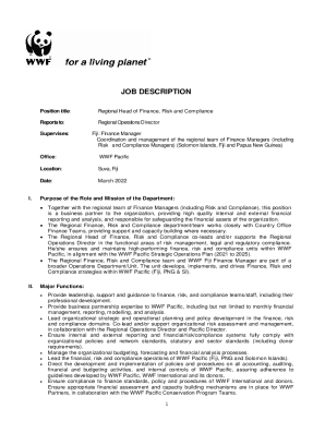 Fillable Online Finance Manager Job Description Template Fax Email ...