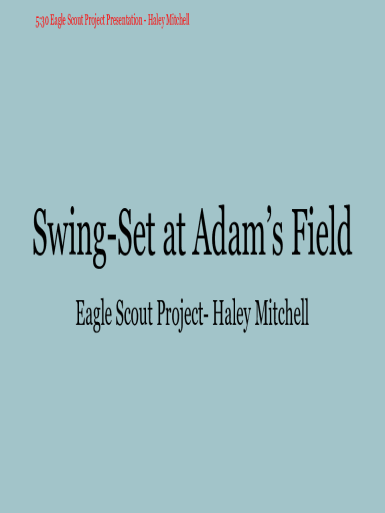 Fillable Online For Eagle Scout project, Avalon senior installs new ...