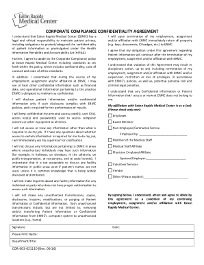 Fillable Online Medical Center Employee Confidentiality Agreement ...