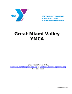 Child Care ServicesGreat Miami Valley YMCA Doc Template | pdfFiller
