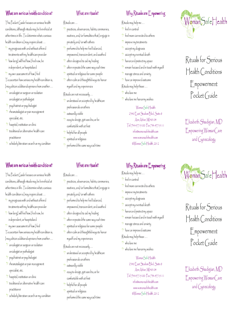 Fillable Online Rituals for Serious Health Conditions Empowerment Pocket Guide - final Fax Email ...