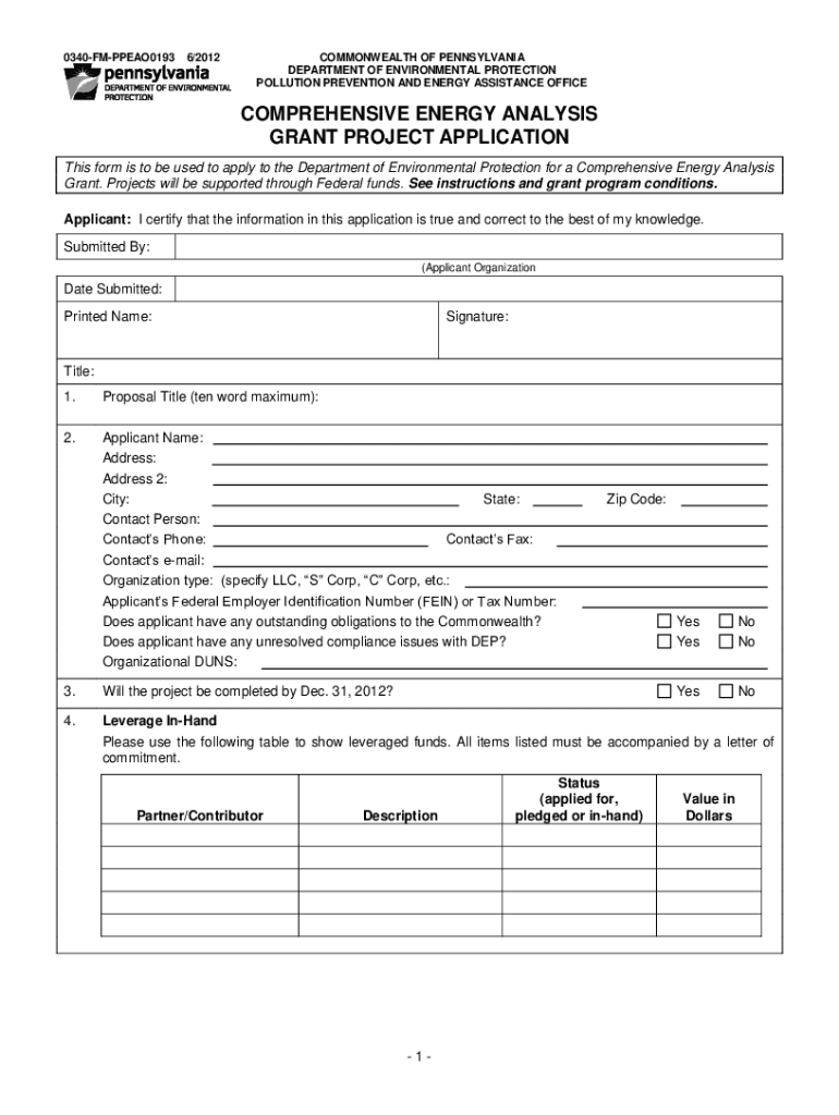 Fillable Online files dep state pa PA DEP Awards Energy-Efficiency ...