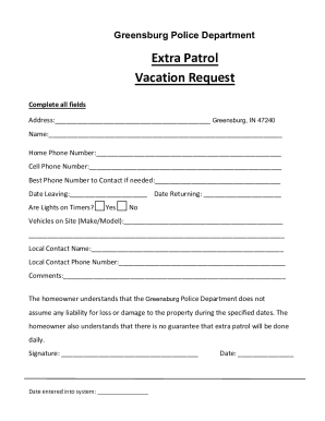 Fillable Online vacation request form Fax Email Print - pdfFiller