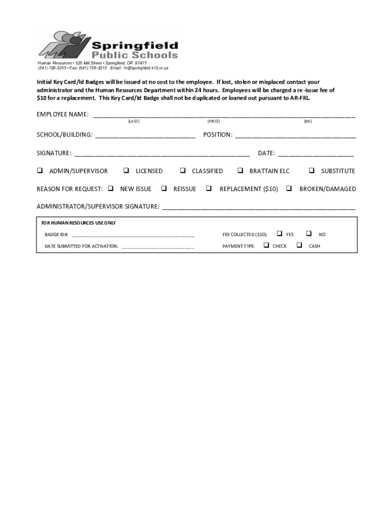 Fillable Online Security Services / PPS Employee ID Badges / Access Cards Fax Email Print ...