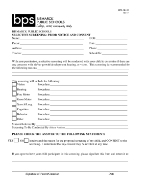 Fillable Online BISMARCK PUBLIC SCHOOLS Fax Email Print - pdfFiller