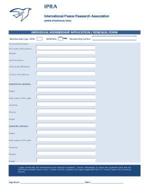 Fillable Online Membership form individual Fax Email Print - pdfFiller