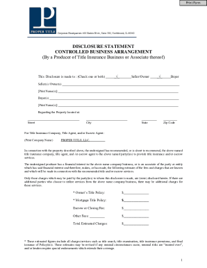 Fillable Online Controlled Business Disclosure Statement Fax Email ...