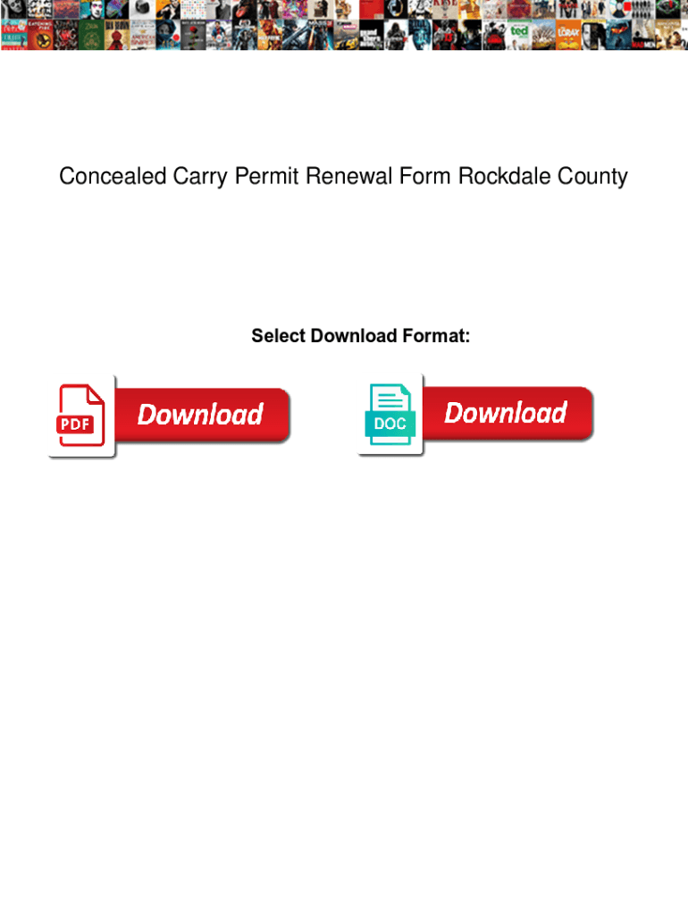 Fillable Online Concealed Carry Permit Renewal Form Rockdale County ...