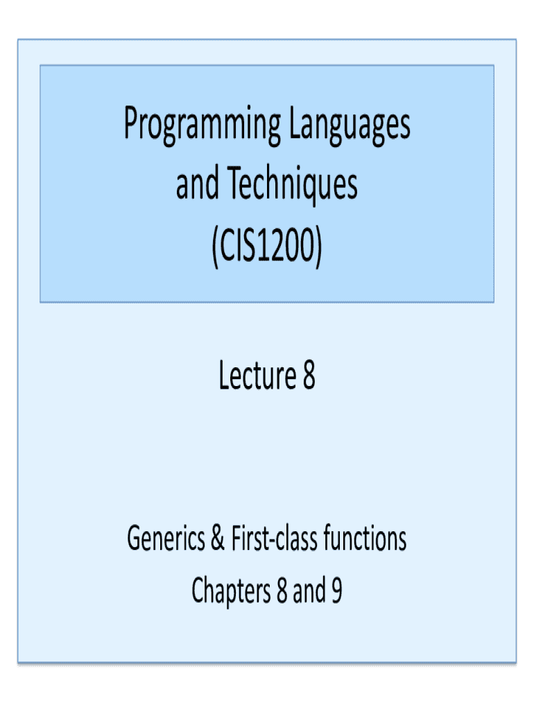 Fillable Online How To Implement Generics In A Programming Language Fax Email Print Pdffiller