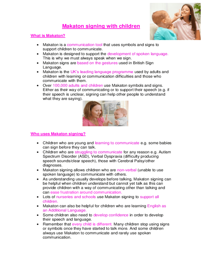 Fillable Online What is Makaton?How it works, learning, who uses ...