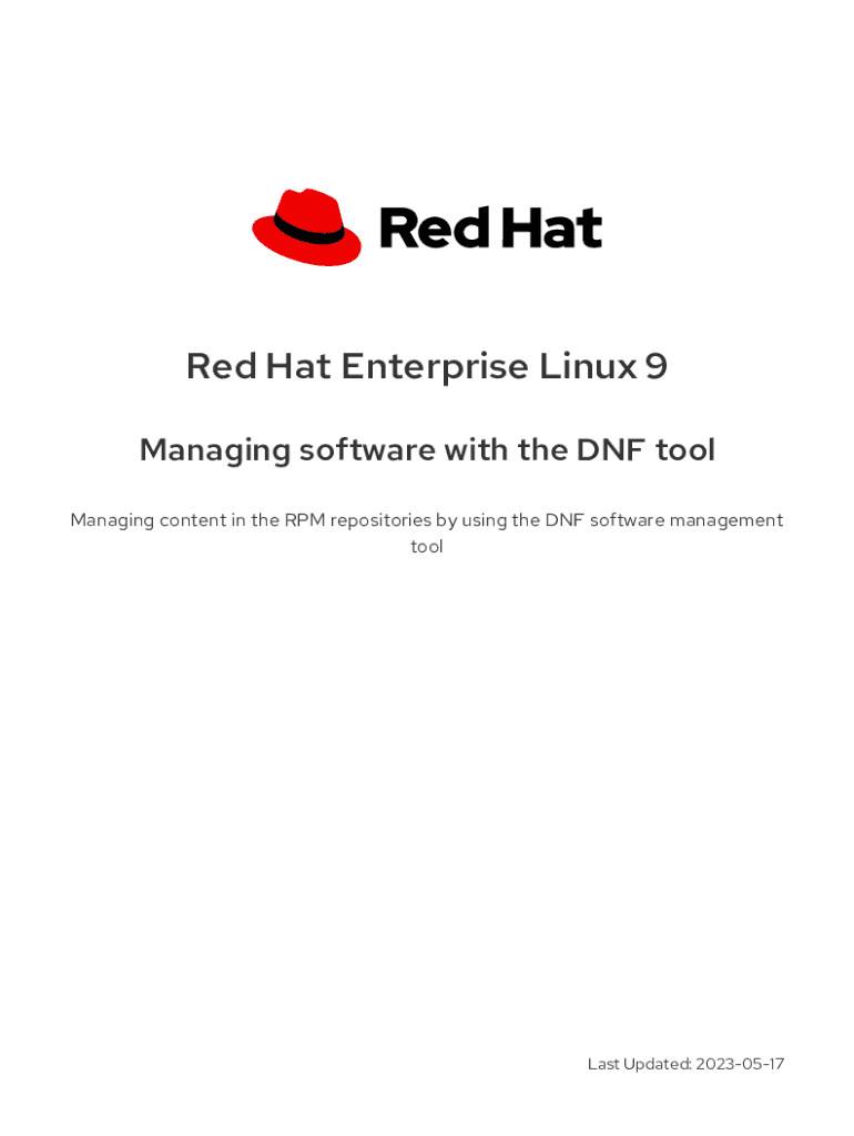 Fillable Online Red Hat Enterprise Linux 9 Managing software with the ...