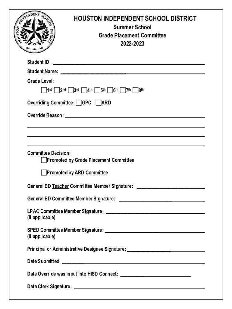 Fillable Online Is summer school enough to catch HISD students up on ...