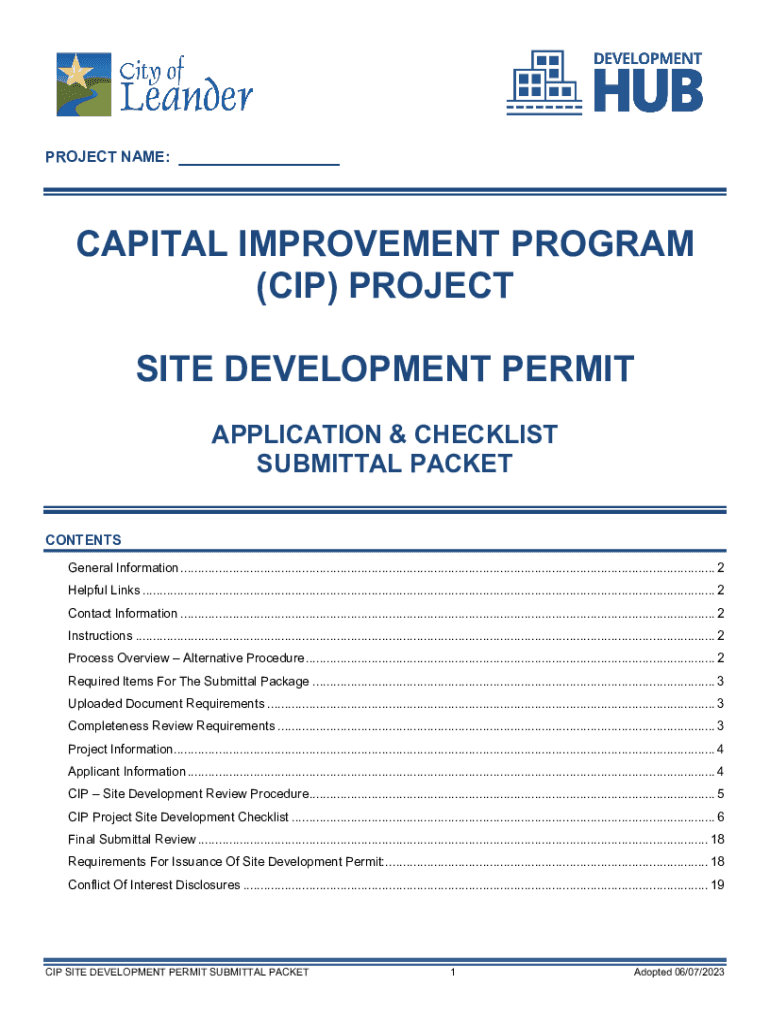 Fillable Online 2024-2029 Capital Improvement PlanProject Application ...