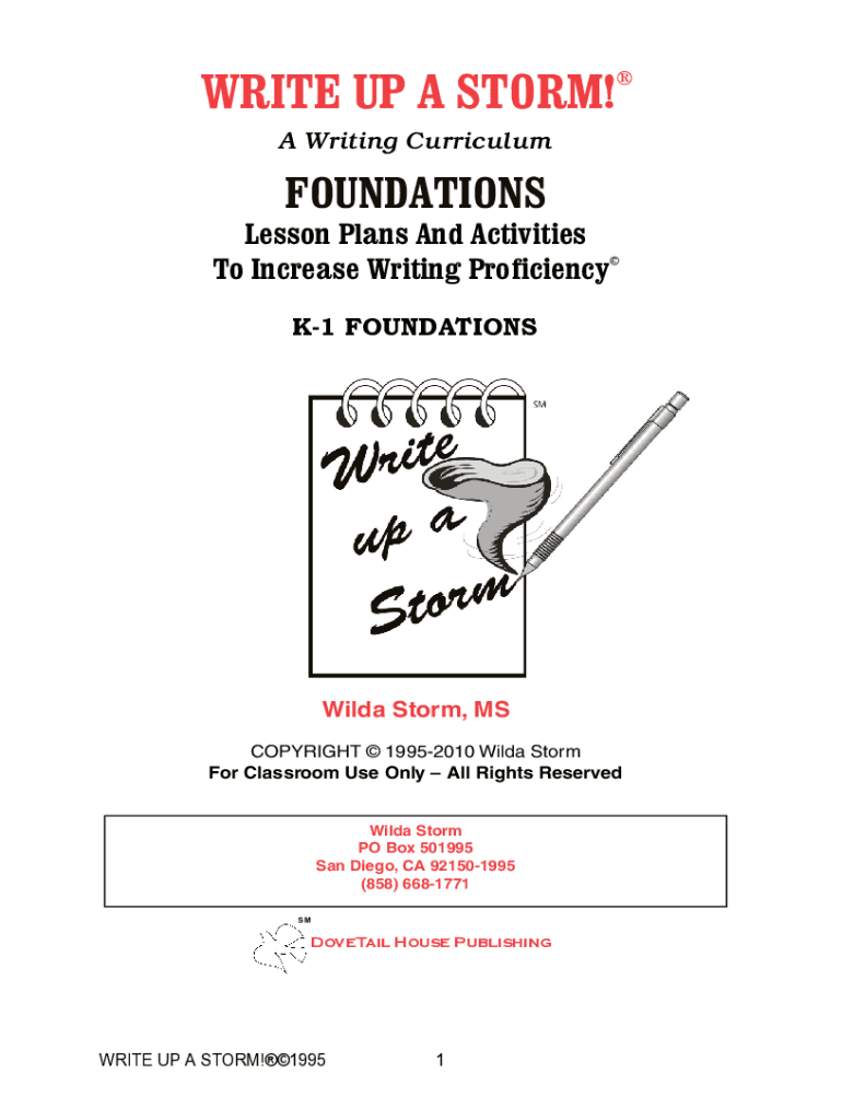 Fillable Online Write Up a Storm! A Writing Curriculum (2nd Grade) Fax ...
