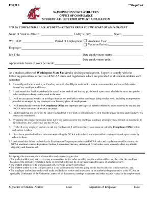 Fillable Online Student Athletes-scholarships and forms - WSU Financial ...