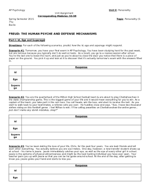 DEFENSE MECHANISMS WORKSHEET Doc Template | pdfFiller