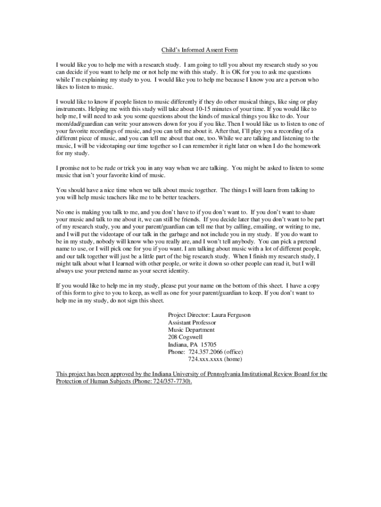 Fillable Online Child Consent Form 2.doc Fax Email Print - pdfFiller