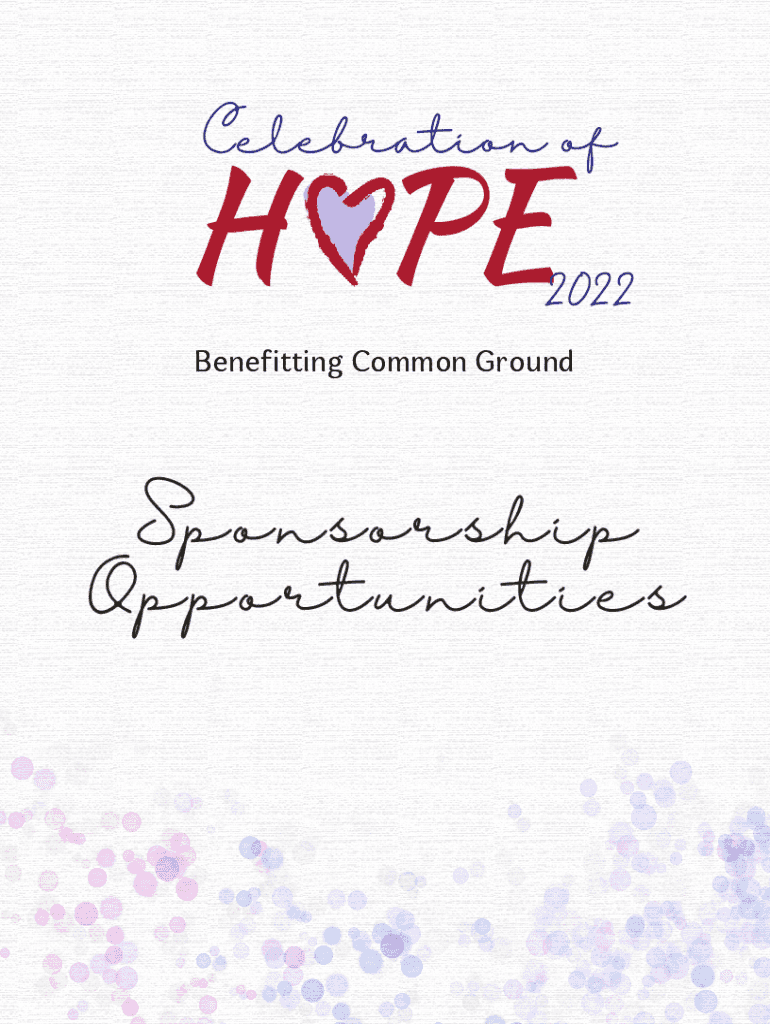 Fillable Online The Common Ground Foundation is dedicated to ONE ...