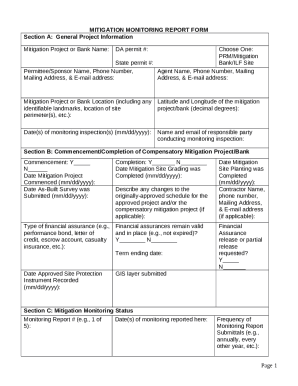 Mitigation Monitoring Report Doc Template | pdfFiller
