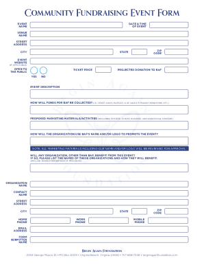 Fillable Online Community Fundraising Event Form Fax Email Print ...