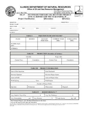 Fillable Online dnr illinois OG-17 Annual Report Secondary Tertiary Oil ...