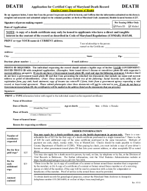 Fillable Online Request Death and Fetal Death Certificates Fax Email ...