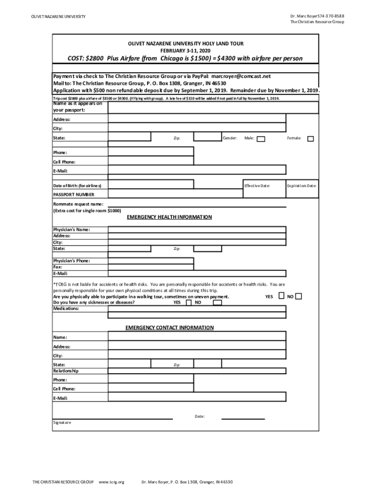 Fillable Online Discipleship Journeys with Jesus - Israel Tour with Dr. M... Fax Email Print ...