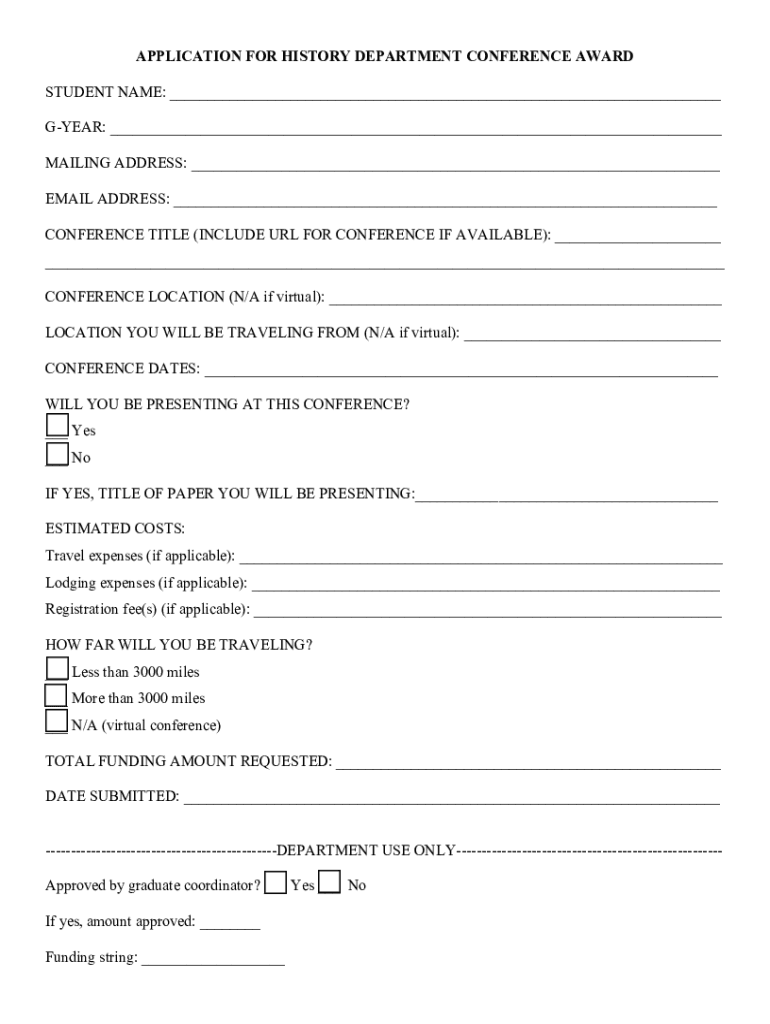 Fillable Online history fas harvard Application for History Department ...