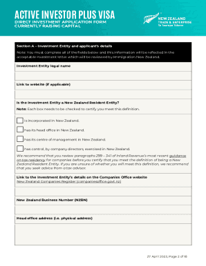 Fillable Online Acceptable Current Direct Investment Application Form ...