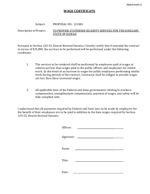 Fillable Online ATTACHMENT 2 - WAGE CERTIFICATE.doc Fax Email Print ...