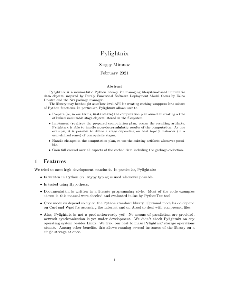 Fillable Online Pylightnix is a minimalistic Python library for ...