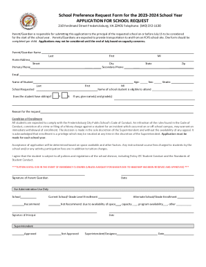 Fillable Online School Preference Request Form for the 2023-2024 School ...