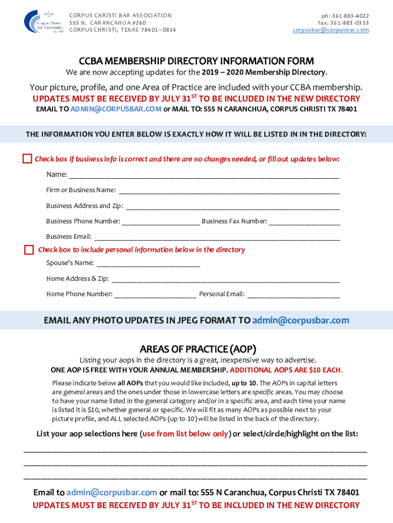 Fillable Online Lawyer Referral Service of Corpus Christi Bar Association Fax Email Print ...