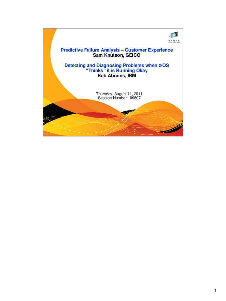 Fillable Online Predictive Failure AnalysisCustomer Experience Fax ...